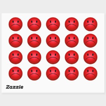 Red Frownie Face Sticker | Zazzle