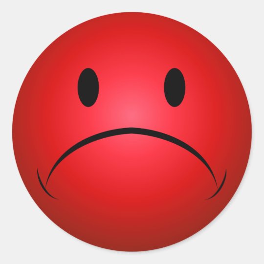 Red Frownie Face Sticker | Zazzle.com