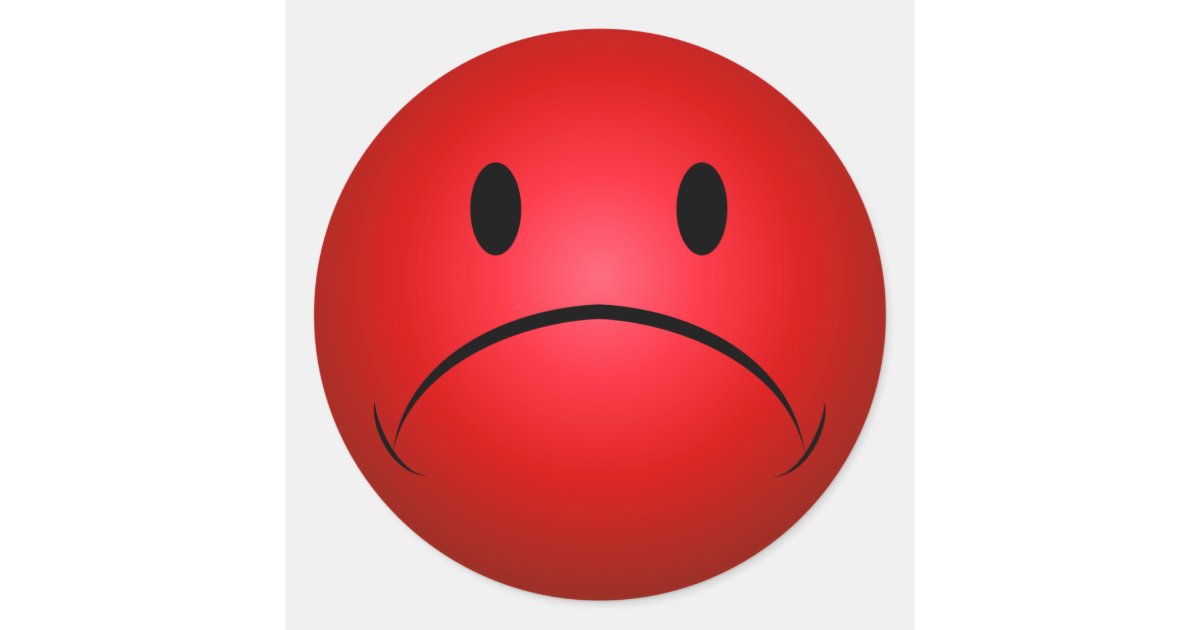 Red Frownie Face Sticker | Zazzle