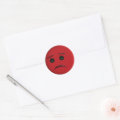 Red Frowny Face Classic Round Sticker | Zazzle