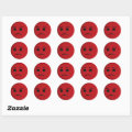 Red Frowny Face Classic Round Sticker | Zazzle