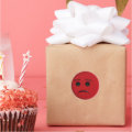 Red Frowny Face Classic Round Sticker | Zazzle