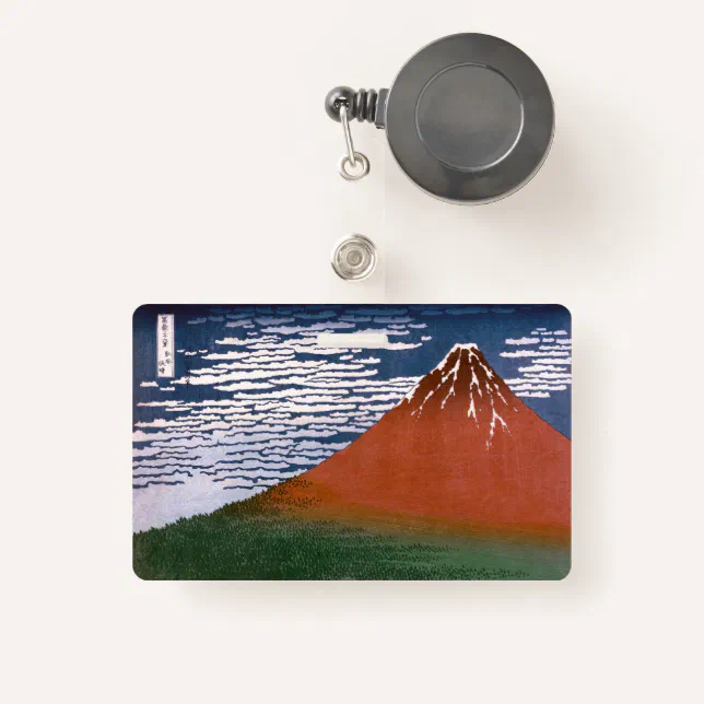 Red Fuji, Aka Fujiyama Volcano Katsushika Hokusai Badge | Zazzle