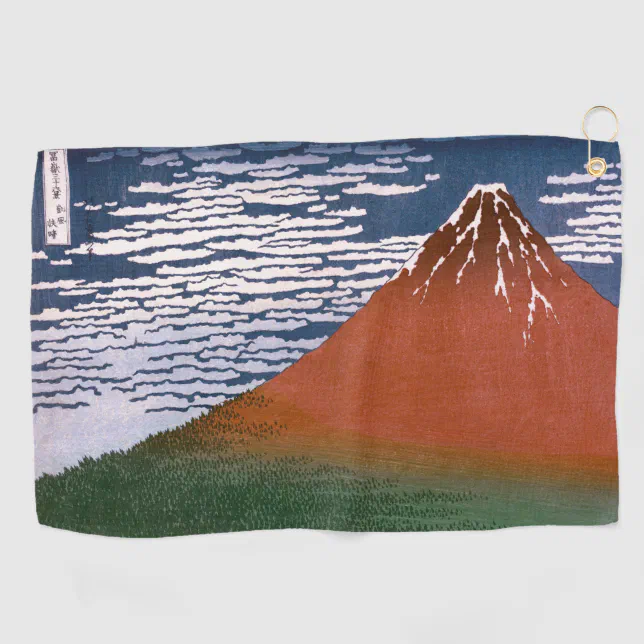 Red Fuji, Aka Fujiyama Volcano Katsushika Hokusai Golf Towel | Zazzle