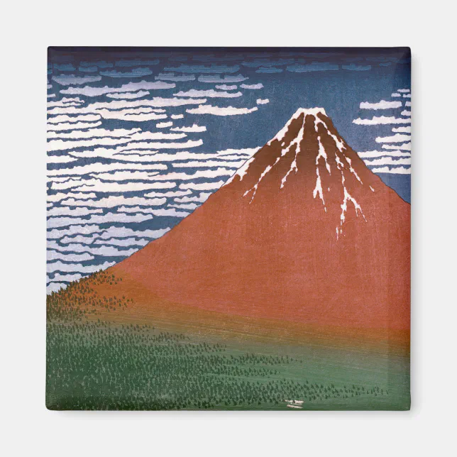 Red Fuji, Aka Fujiyama Volcano Katsushika Hokusai Magnet | Zazzle