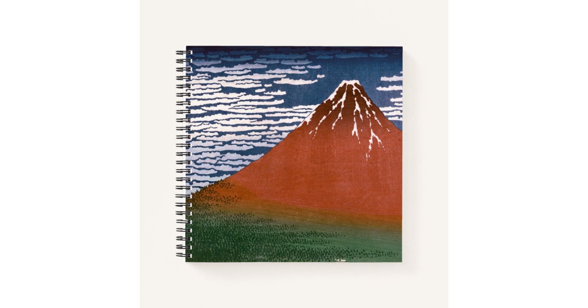 Red Fuji, Aka Fujiyama Volcano Katsushika Hokusai Notebook | Zazzle