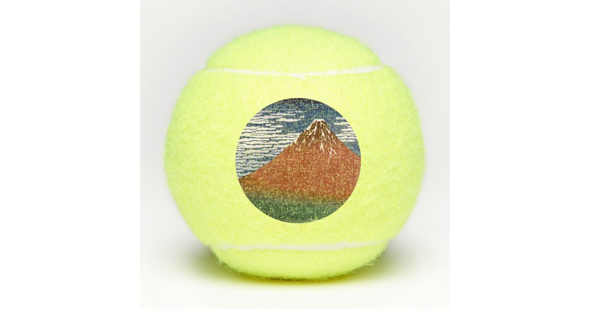 Red Fuji, Aka Fujiyama Volcano Katsushika Hokusai Tennis Balls | Zazzle