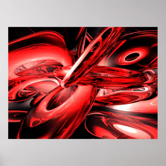 Red Gamma Radiation Abstract Poster | Zazzle