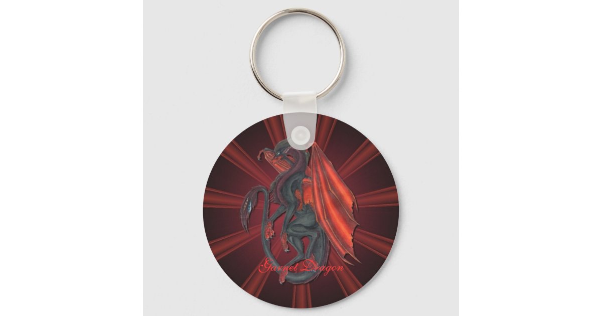 Red Garnet Dragon Key Chain | Zazzle