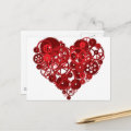 Red Gears Heart Postcard | Zazzle