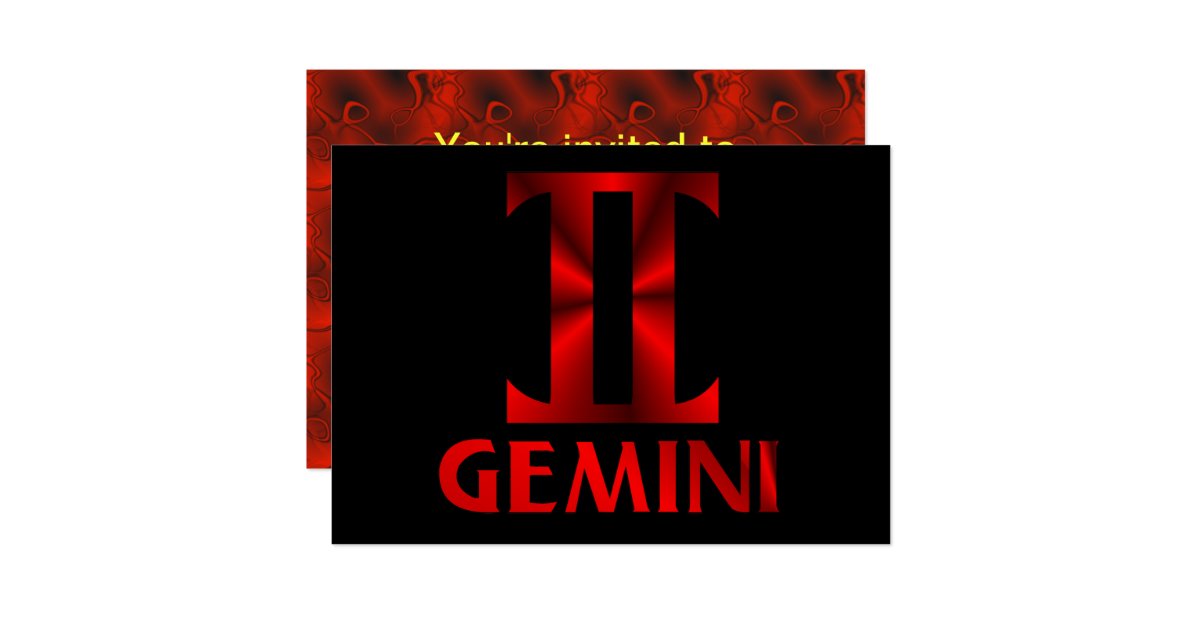Red Gemini Horoscope Symbol Card | Zazzle