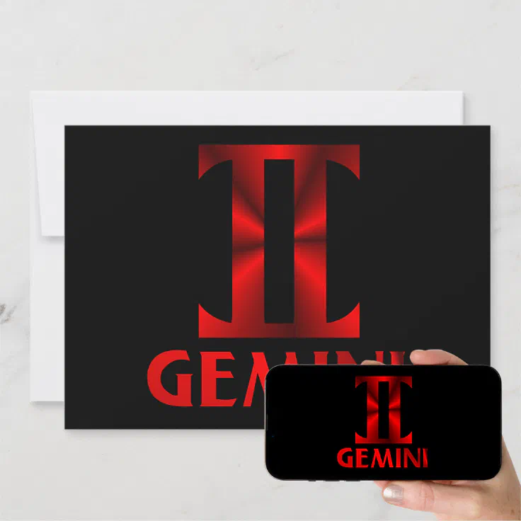 Red Gemini Horoscope Symbol Invitation | Zazzle