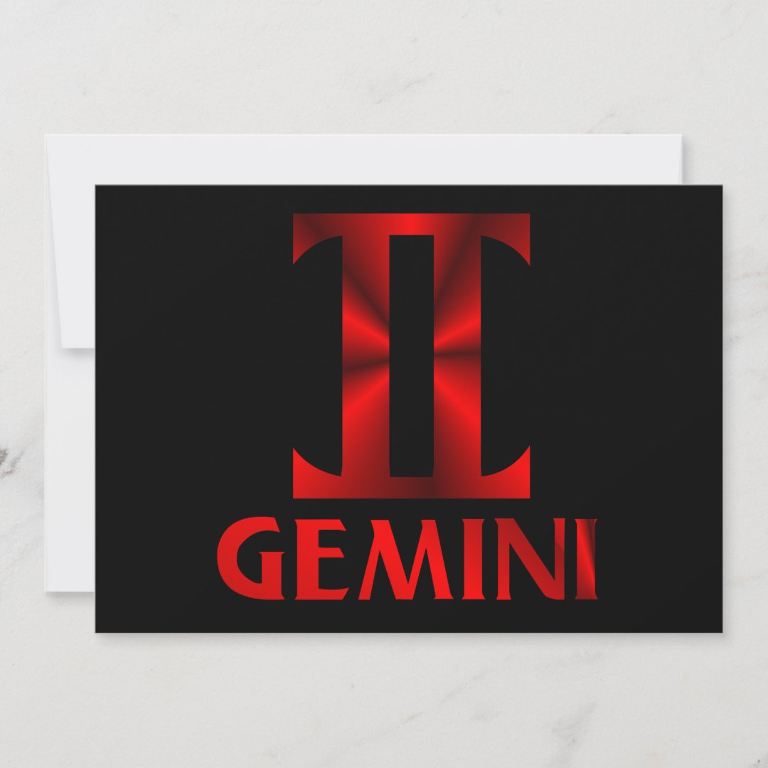 Red Gemini Horoscope Symbol Invitation | Zazzle