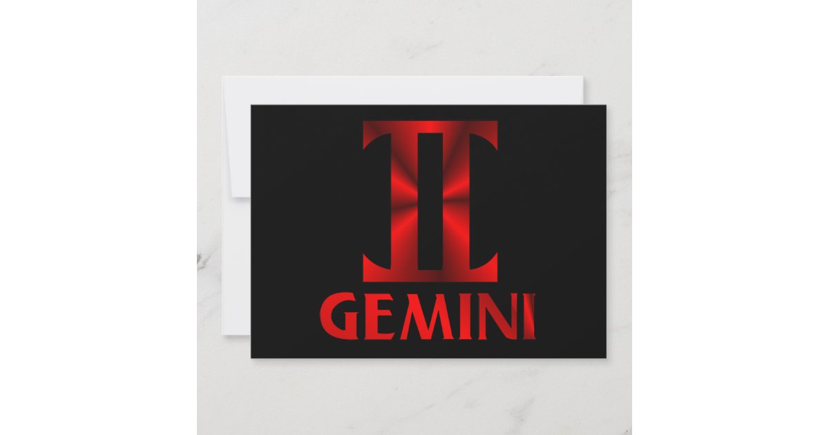 Red Gemini Horoscope Symbol Invitation | Zazzle