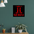 Red Gemini Horoscope Symbol Poster | Zazzle
