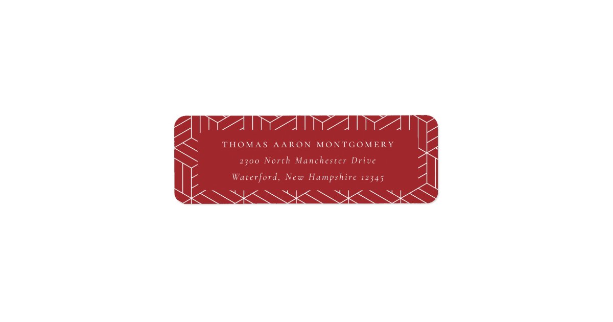 Red Geometric Pattern Address Label | Zazzle