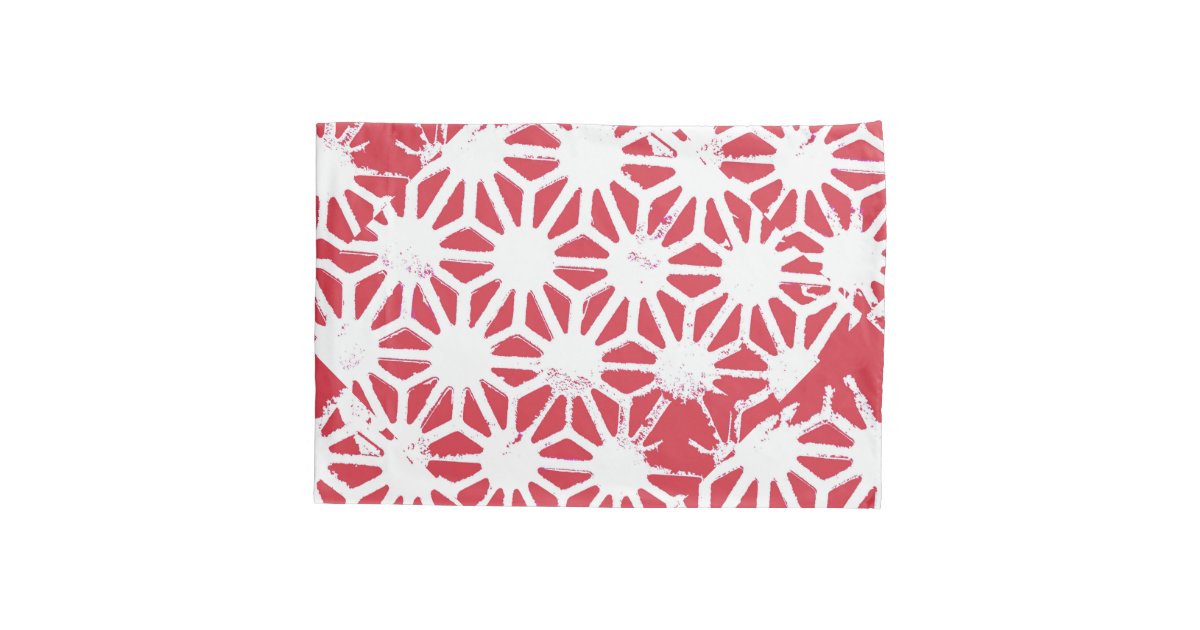 Red geometric pattern pillow case | Zazzle