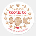 Red Gingerbread Christmas Cookies Exchange Classic Round Sticker | Zazzle