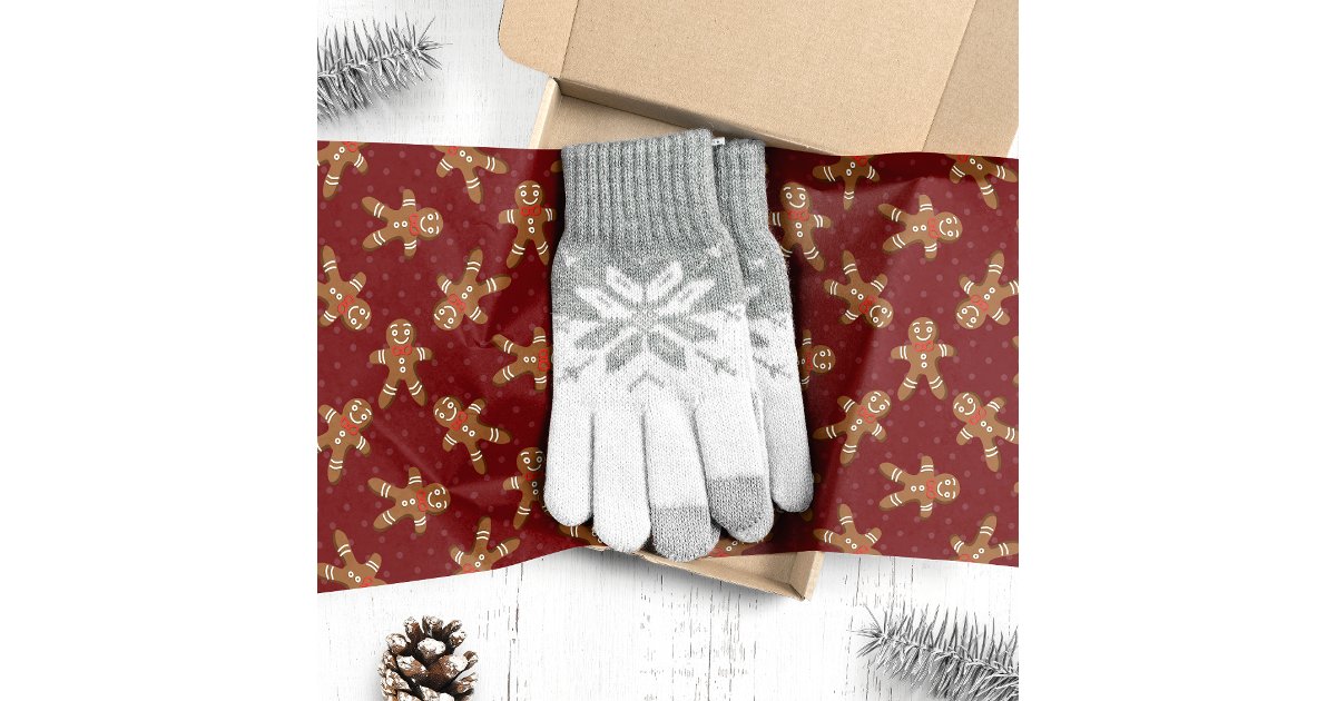 Red Gingerbread Man Christmas Tissue Paper | Zazzle