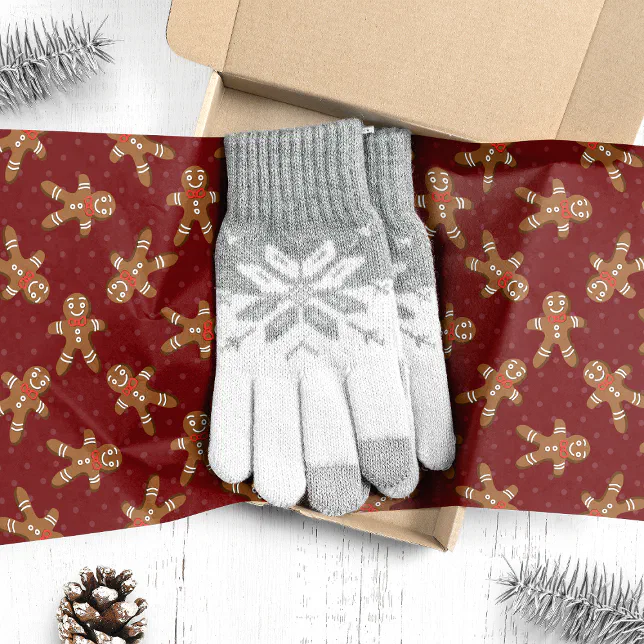 Red Gingerbread Man Christmas Tissue Paper | Zazzle