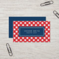 Red Gingham and Blue Business Card | Zazzle