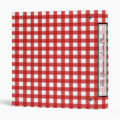 Red Gingham Apple Teacher Binder | Zazzle
