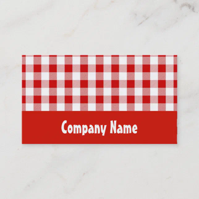 Red Gingham Business Card | Zazzle