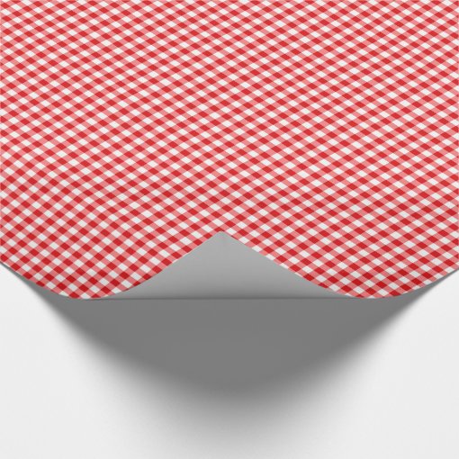 Red gingham check wrapping paper | Zazzle