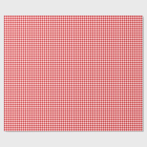 Red gingham check wrapping paper | Zazzle