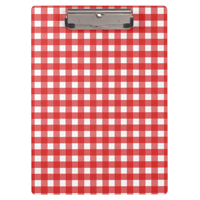 Red gingham clipboard | Zazzle