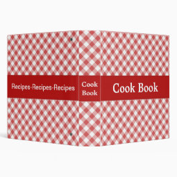 Red Gingham Cook Book Binder | Zazzle