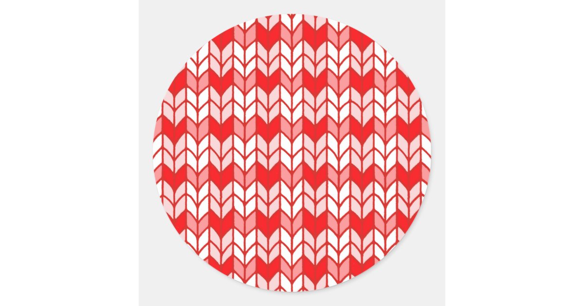 RED GINGHAM KNIT Small Round Stickers | Zazzle