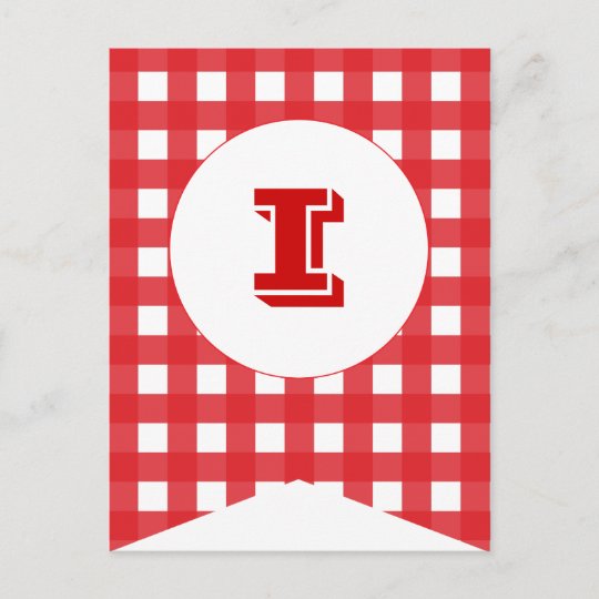 Red Gingham Party Flag Bunting Banner Post Card | Zazzle.com
