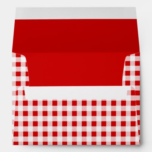 Red Gingham Pattern A7 Envelopes | Zazzle