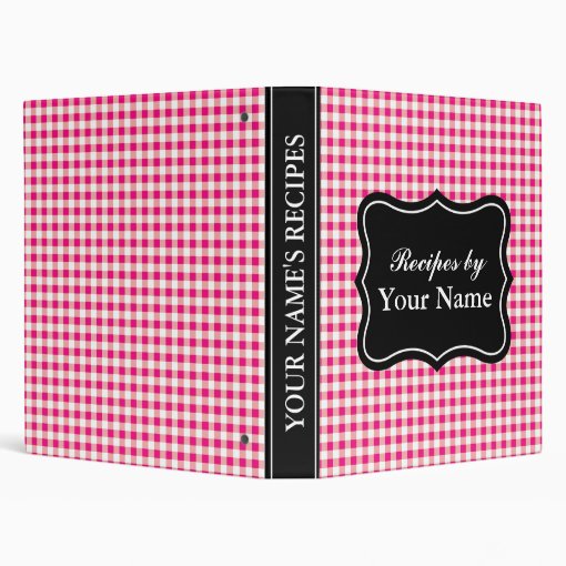 Red Gingham recipe binder | personalized cook book | Zazzle