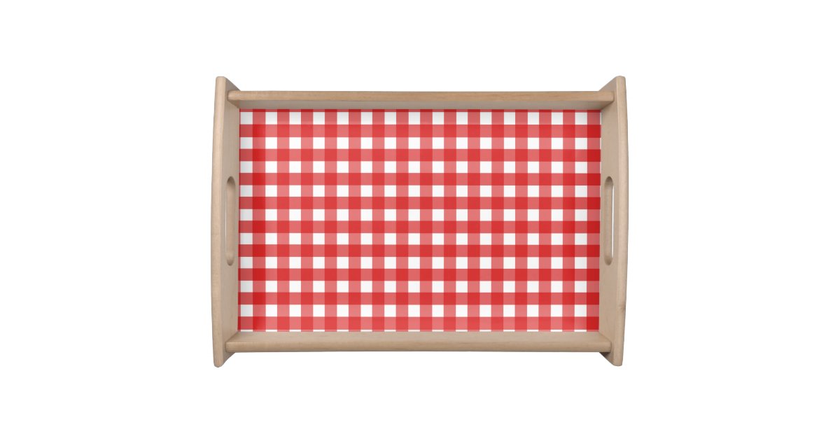 Red gingham serving tray | Zazzle