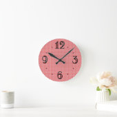 Red Gingham Wall Clock | Zazzle