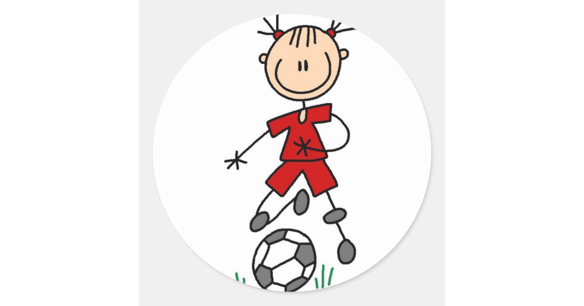 Red Girls Soccer Sticker | Zazzle
