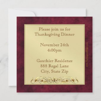 Red "Giving Thanks" Thanksgiving Invitation | Zazzle