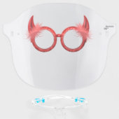 Red Glasses,Devil Horns Face Shield | Zazzle