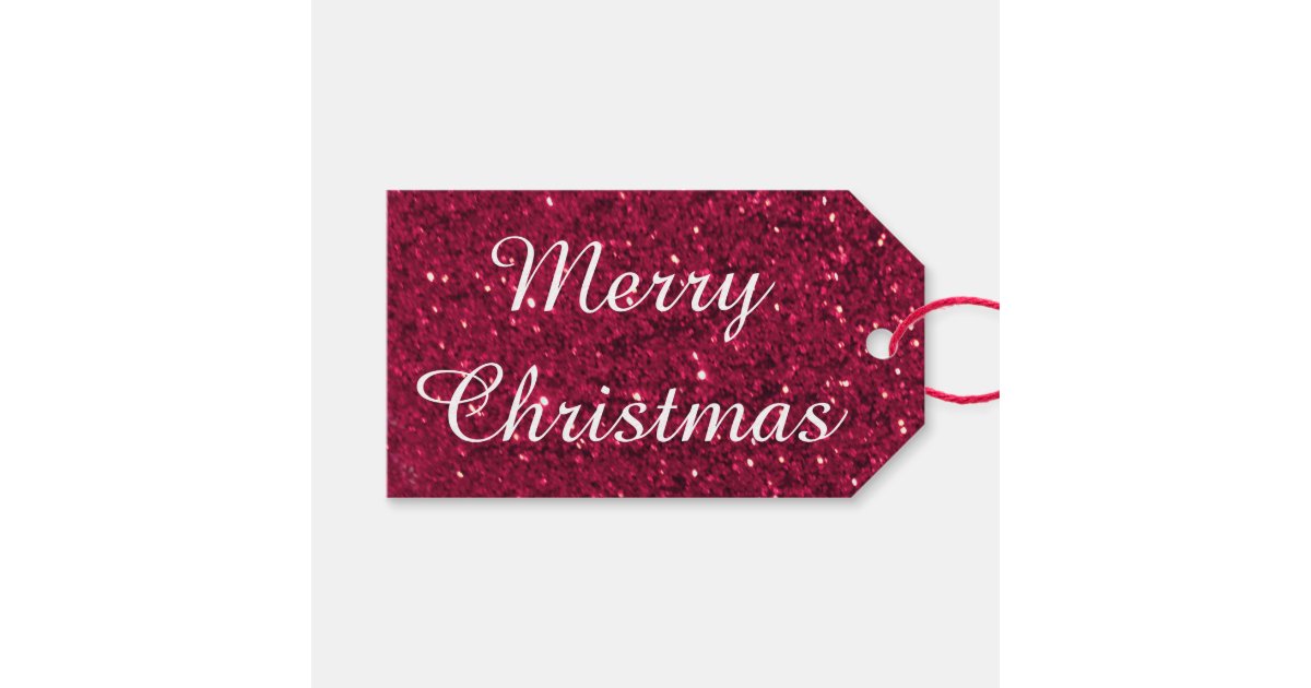 Red Glitter Christmas Gift Tags | Zazzle