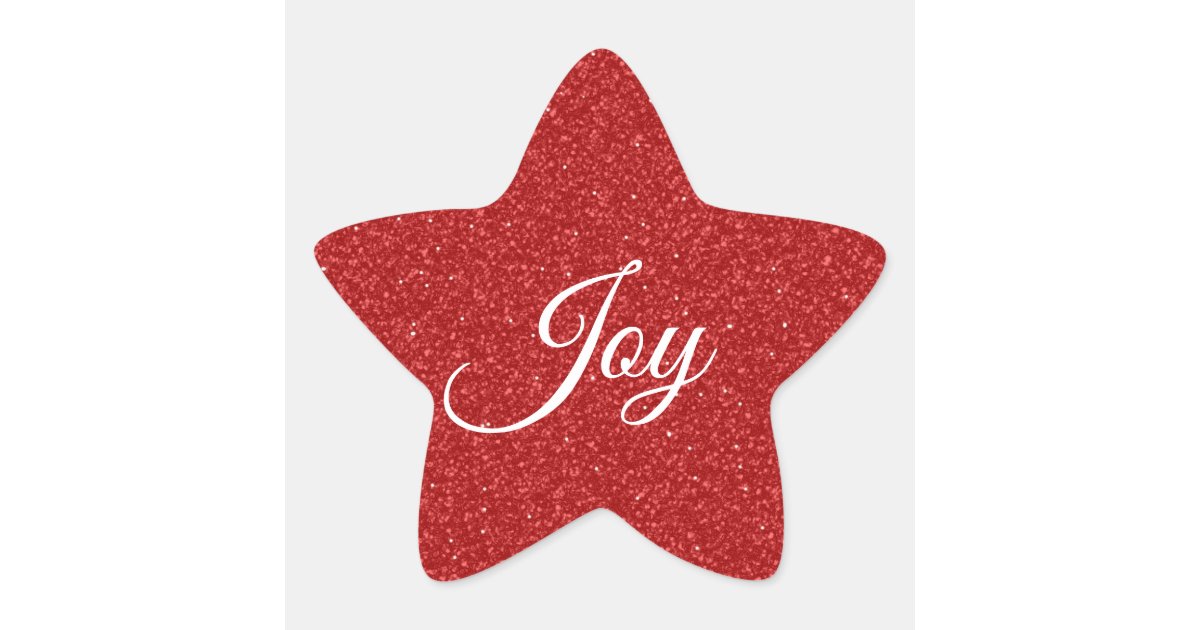Red Glitter Christmas Star Sticker | Zazzle