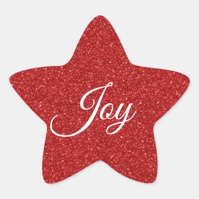 Red Glitter Christmas Star Sticker | Zazzle