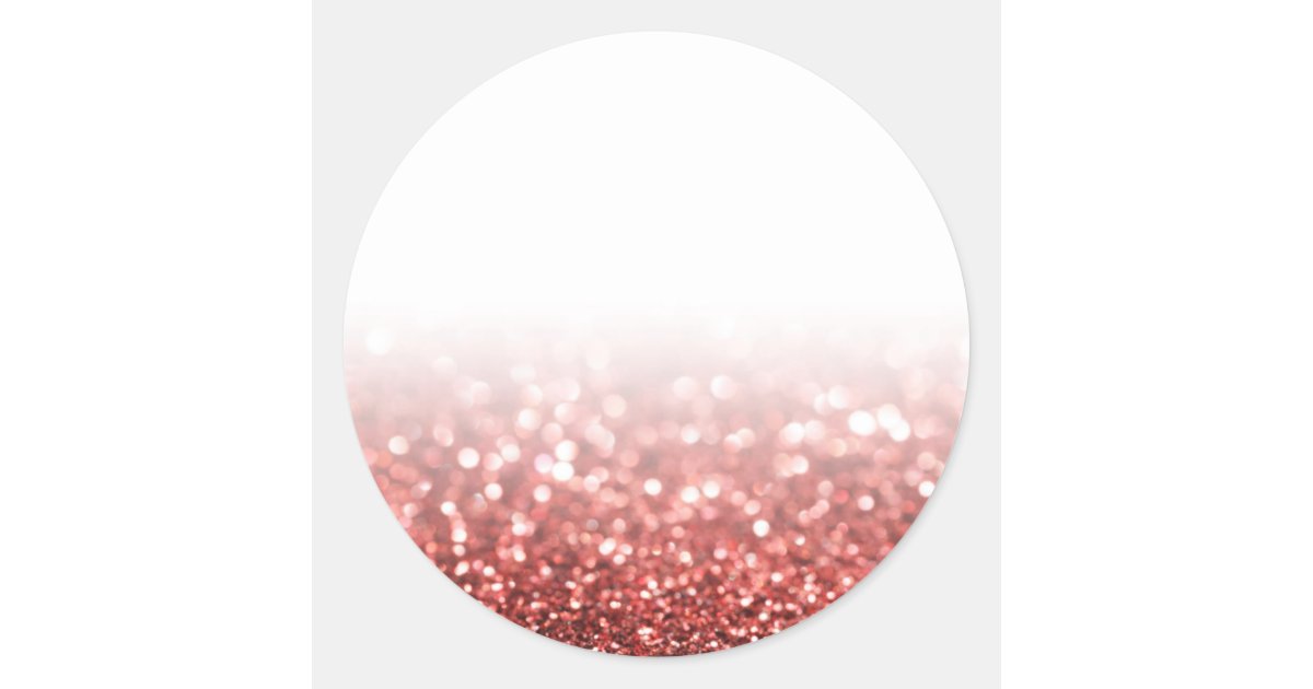 Red Glitter Custom Trendy Classic Round Sticker | Zazzle