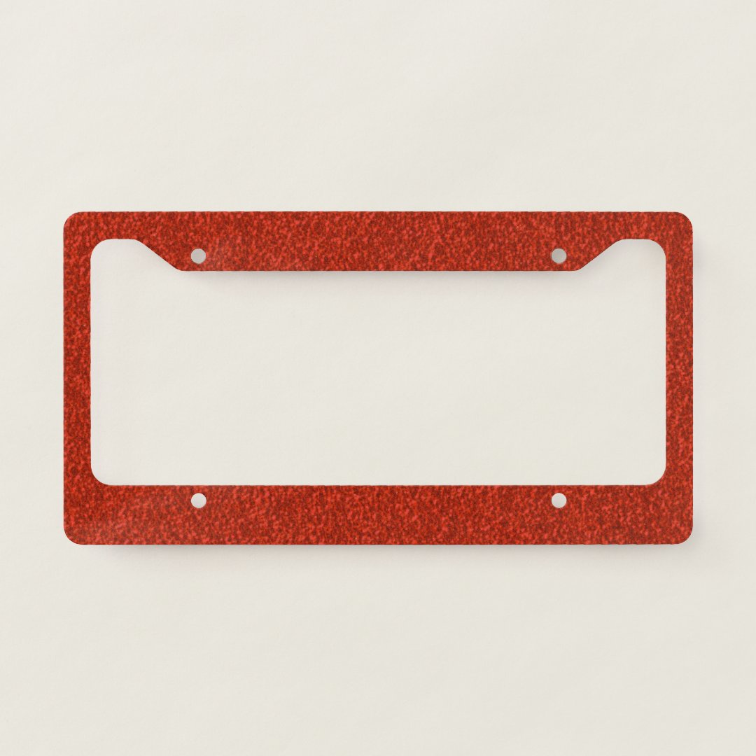 Red Glitter License Plate Frame | Zazzle