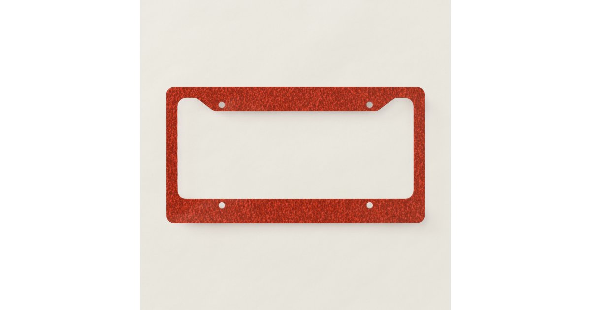 Red Glitter License Plate Frame | Zazzle