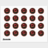 Red Glitter Lips Makeup Artist Classic Round Sticker | Zazzle