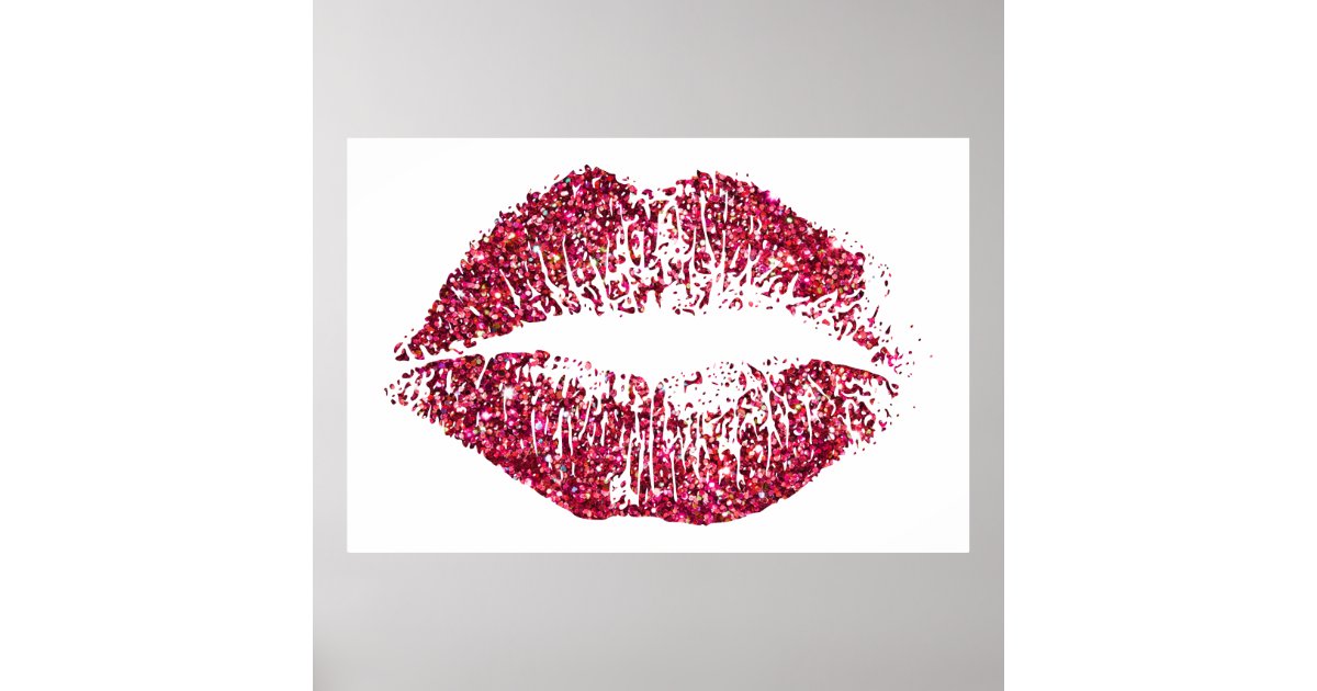 Red Glitter Lips Poster | Zazzle
