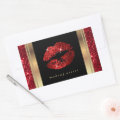 Red Glitter Lips Rectangular Sticker | Zazzle