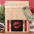 Red Glitter Lips Rectangular Sticker | Zazzle
